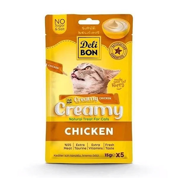 Delibon Creamy Ödül Maması Tavuklu 15Gr 5Li Paket Diğer Ürünler Delibon