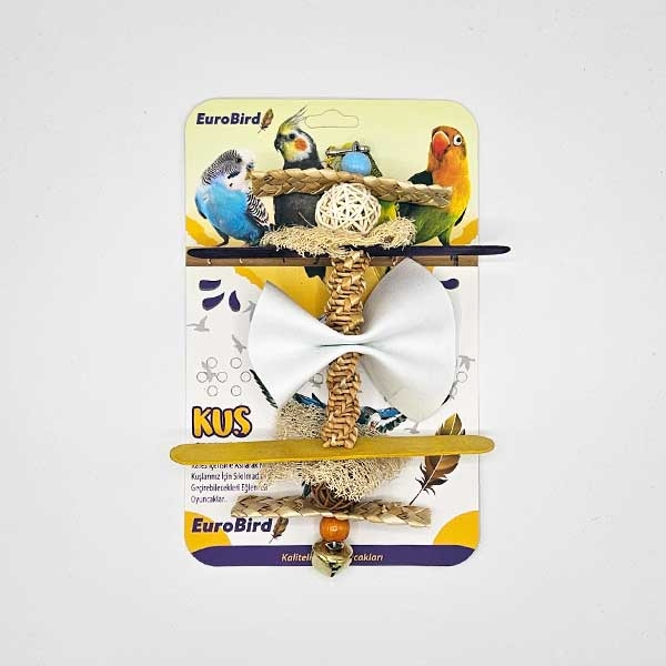 EuroBird Kuş Oyuncağı Zilli 2 Tahta 2 Burgu 2 Top Kuş Oyuncakları EuroBird