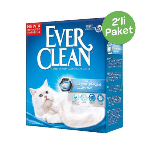 Ever Clean Extra Strong Kokusuz Kedi Kumu 10 LT x 2 Adet Bentonit (Topaklanan) Kedi Kumları ...