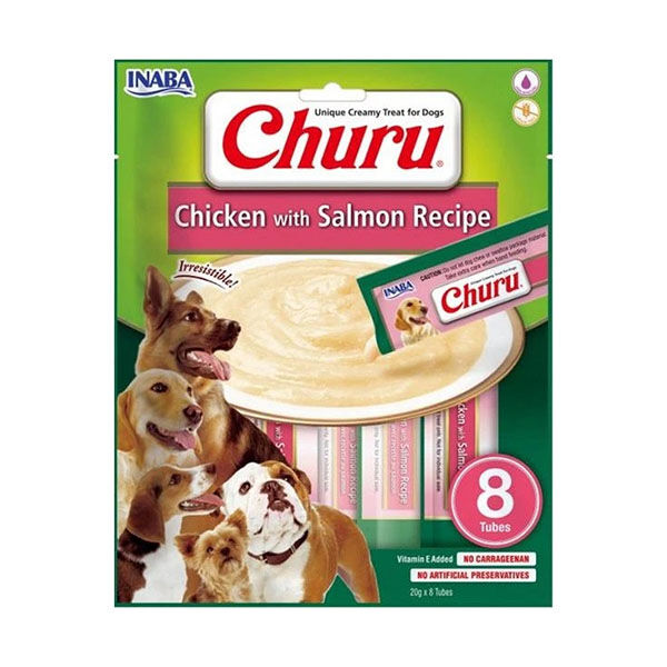 Inaba Ciao Churu Somonlu ve Tavuklu Tamamlayacı Köpek Ödül Maması 8 x 20 Gr Köpek Ödül Mamaları ...