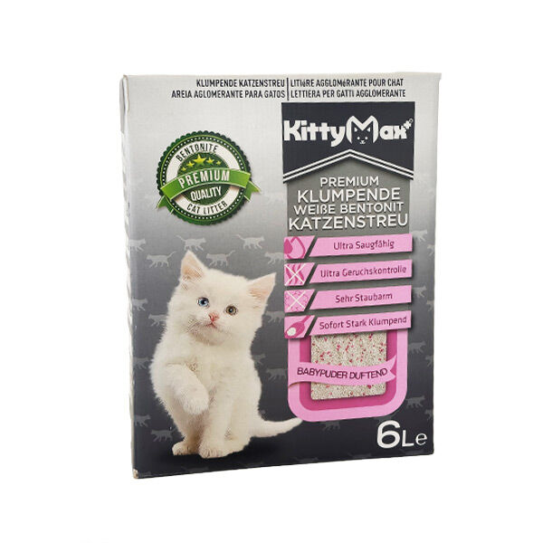 Kittymax Bebek Pudrası Kokulu İnce Taneli Kedi Kumu 6 LT Kedi Ürünleri ...