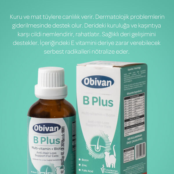 Obivan Tüy Sağlığını Destekleyici Kediler İçin Multivitamin Damla 50 ML ...
