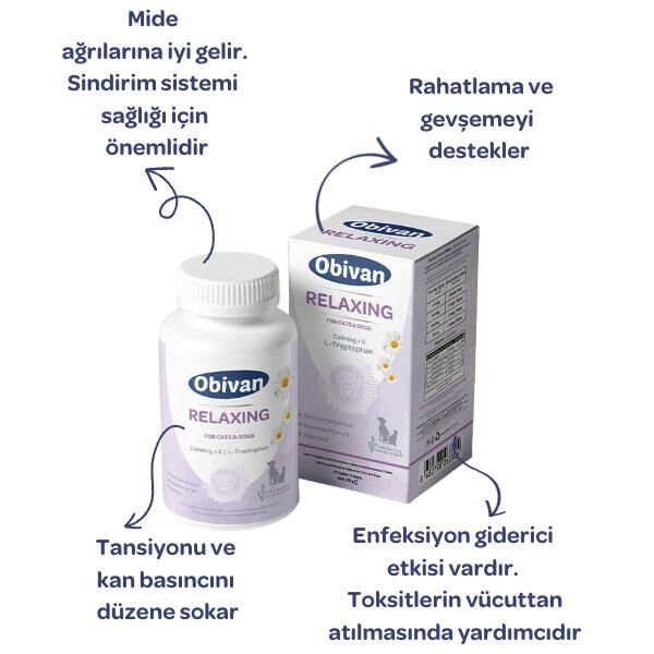 Obivan Relaxing Kedi ve Köpekler İçin AntiStres 75 Tablet Köpek ...