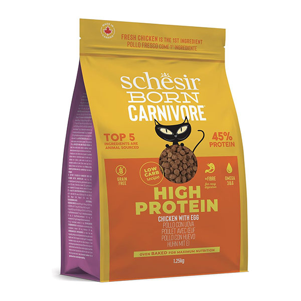 Schesir Born Carnivore Tavuklu ve Yumurtalı Tahılsız Kedi Maması 1,25 Kg Yetişkin Kedi Maması ...