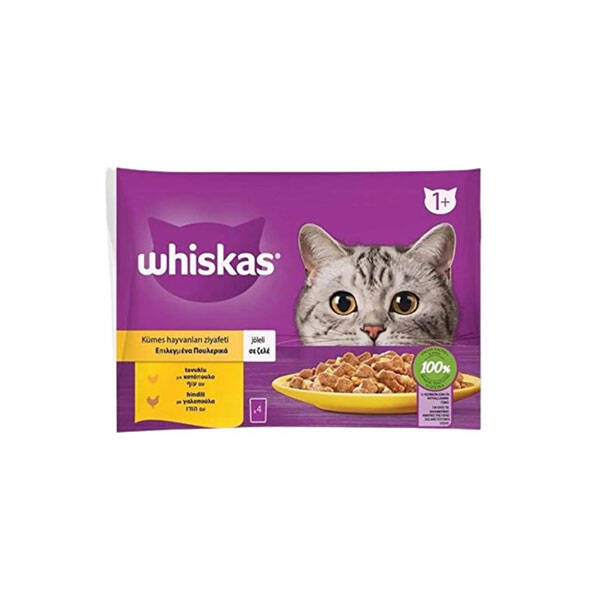 Whiskas Tavuklu ve Hindili Kedi Yaş Maması 85 gr x 4 Adet Kedi Yaş Maması Whiskas