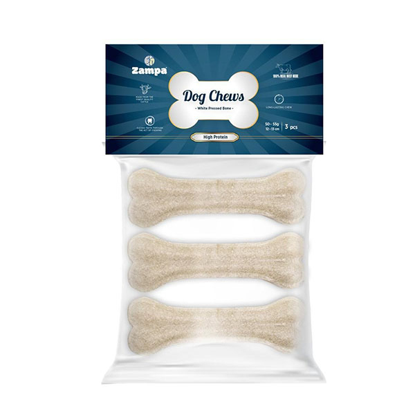 Zampa Beyaz Press Kemik Köpek Ödülü 3 lü 50-55g Diğer Ürünler Zampa